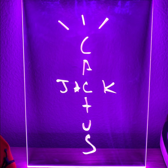 Other | Cactus Jack Led Neon Purple Light Sign 12x16 | Poshmark